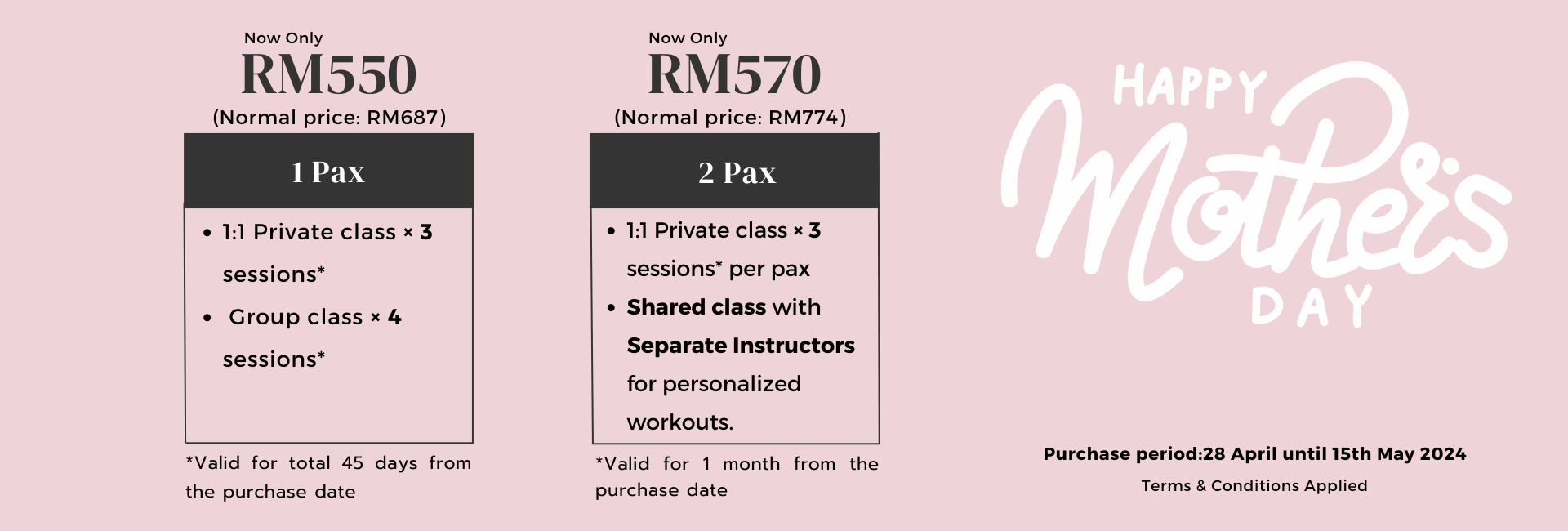 Happy Mother’s Day Promotion 2024 – Couple Pilates